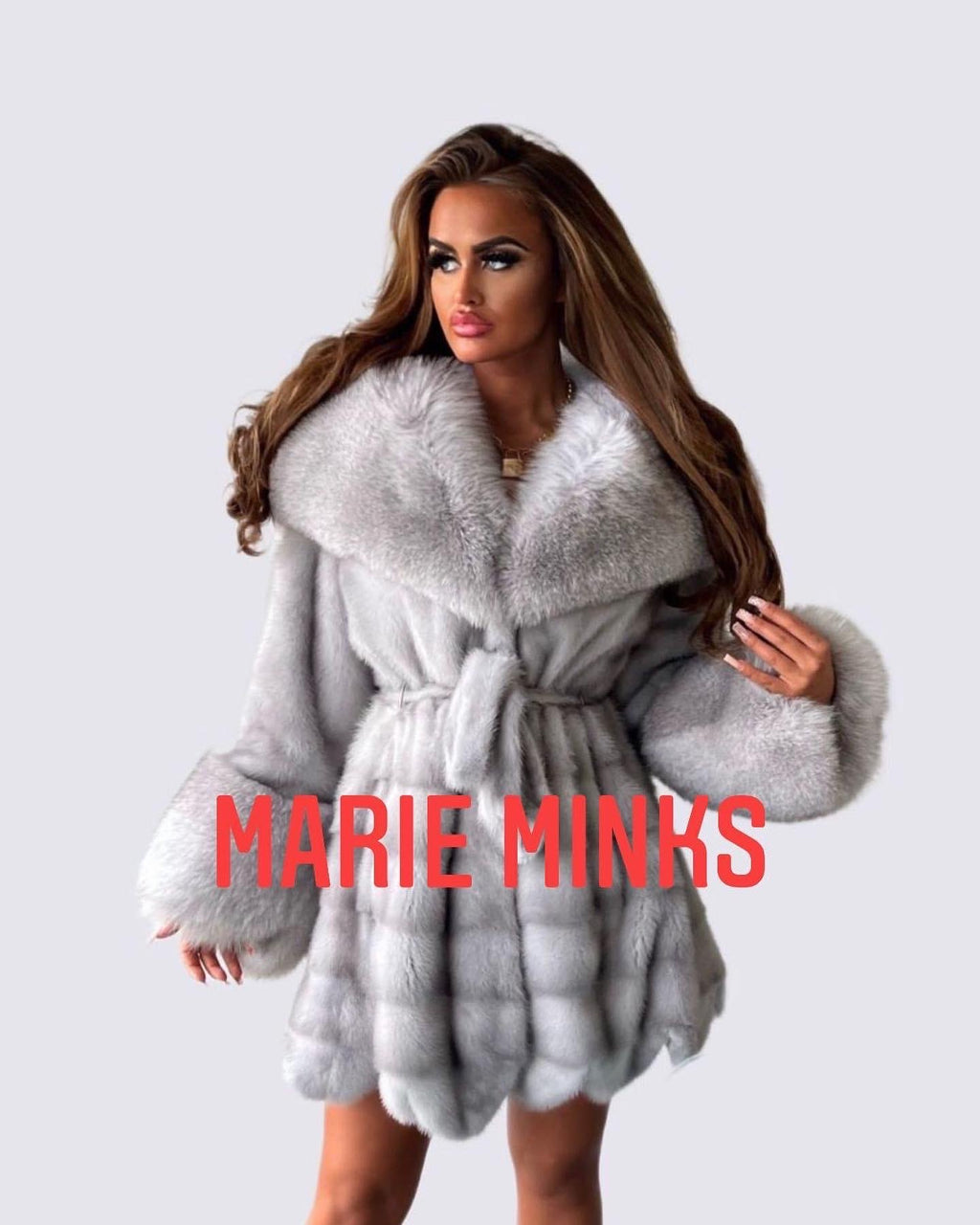 THE NAOMI MINK FUR COAT WITH FOX HOOD – Marie Minks